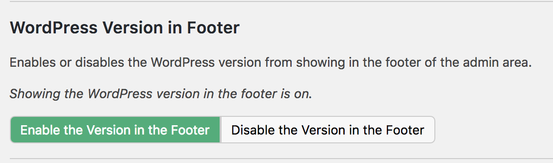 Enable Footer Version Easy Updates Manager